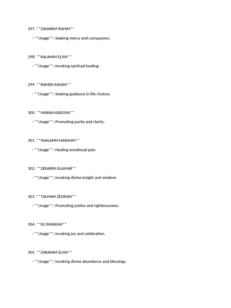 Spiritual Names and Their Meanings | PDF