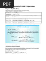 Class 10 Maths Formula Sheet | PDF | Factorization | Quadratic Equation