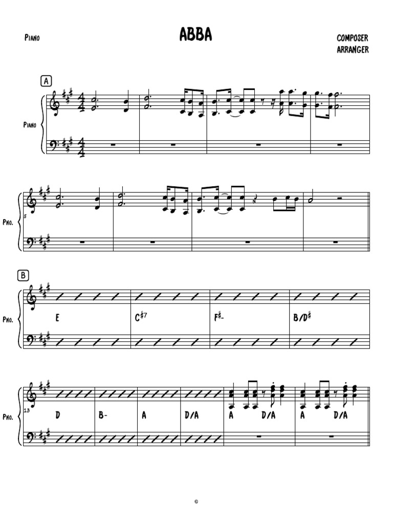 Abba - Piano | PDF