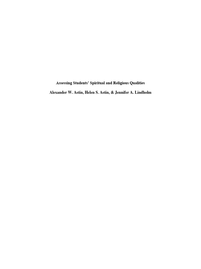 Assessing Students Spiritual and Religio | PDF | Spirituality | Prayer