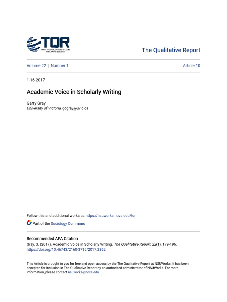 Academic Voice in Scholarly Writing | PDF | Qualitative Research ...