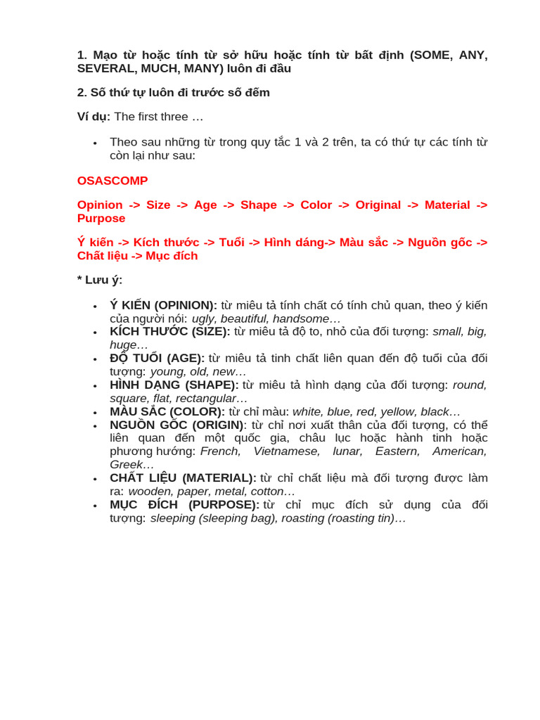 BT Trat Tu Adj | PDF