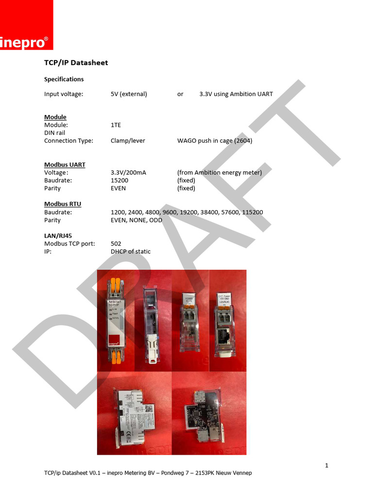 TCPIP Datasheet V0.1-Draft | PDF