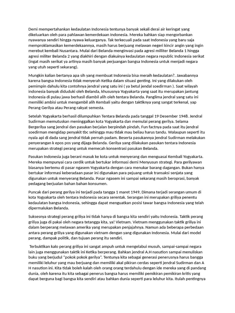 Perjuangan Gerilya Jenderal Sudirman | PDF