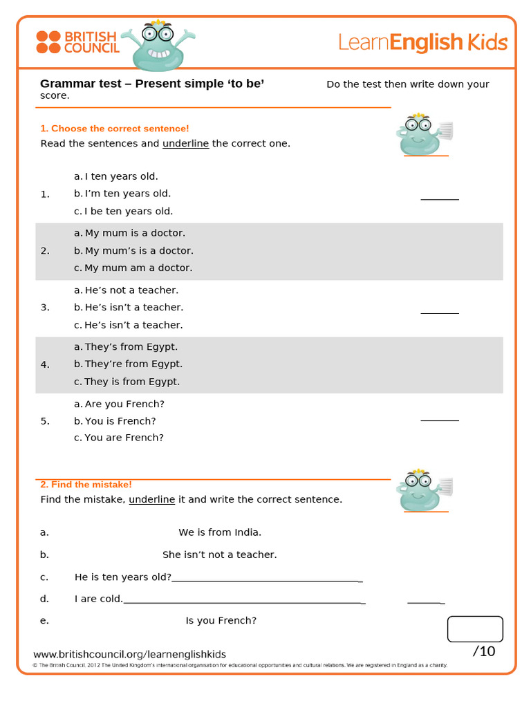 Grammar - Practice - Present-Simple-To-Be LEK | PDF