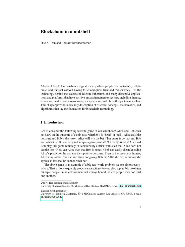 Blockchain in A Nutshell | PDF | Bitcoin | Cryptography