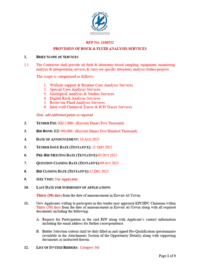 (KPCHPC) Tender Announcement Template in K-Tendering Portal | PDF