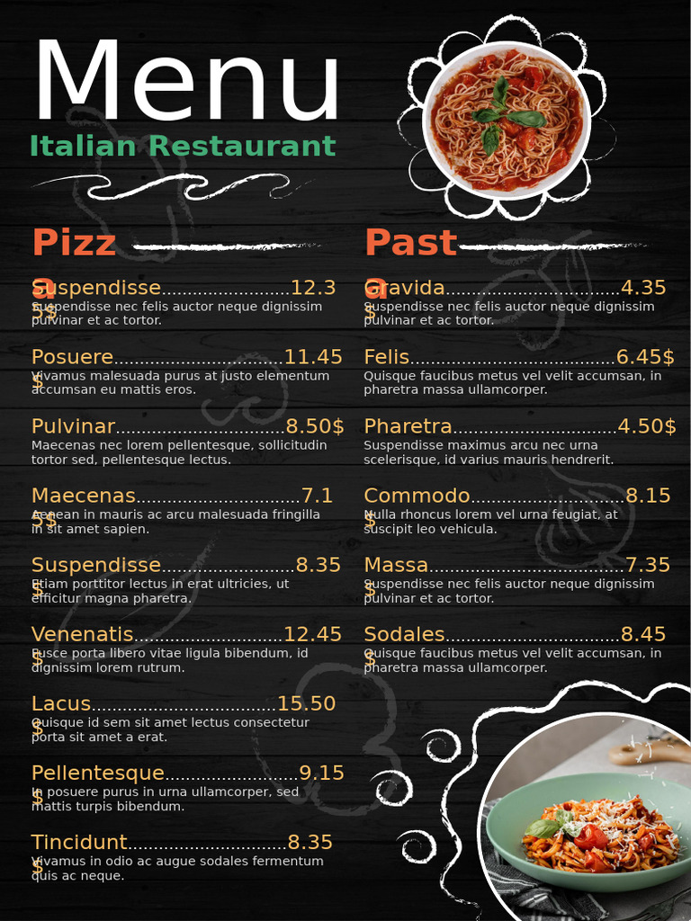 Italian Food Menu 1252 | PDF