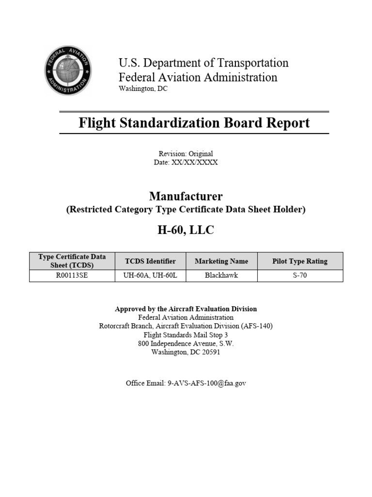 H-60 Helicopter Flight Standardization Report | PDF | Sikorsky Uh 60 ...