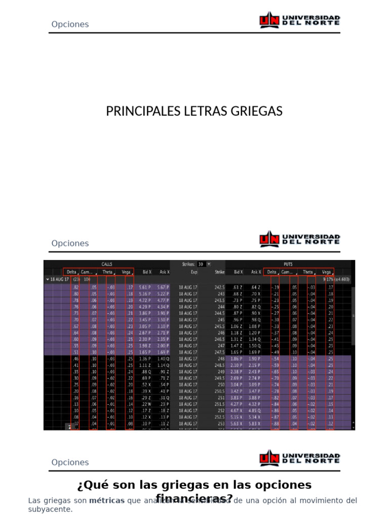 Letras Griegas | PDF | Opción (Finanzas)