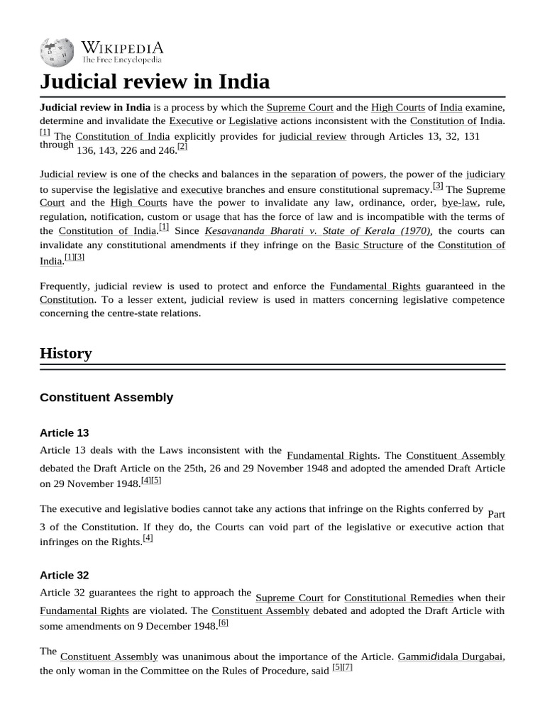 Judicial Review in India | PDF | Judiciaries | Government Of India