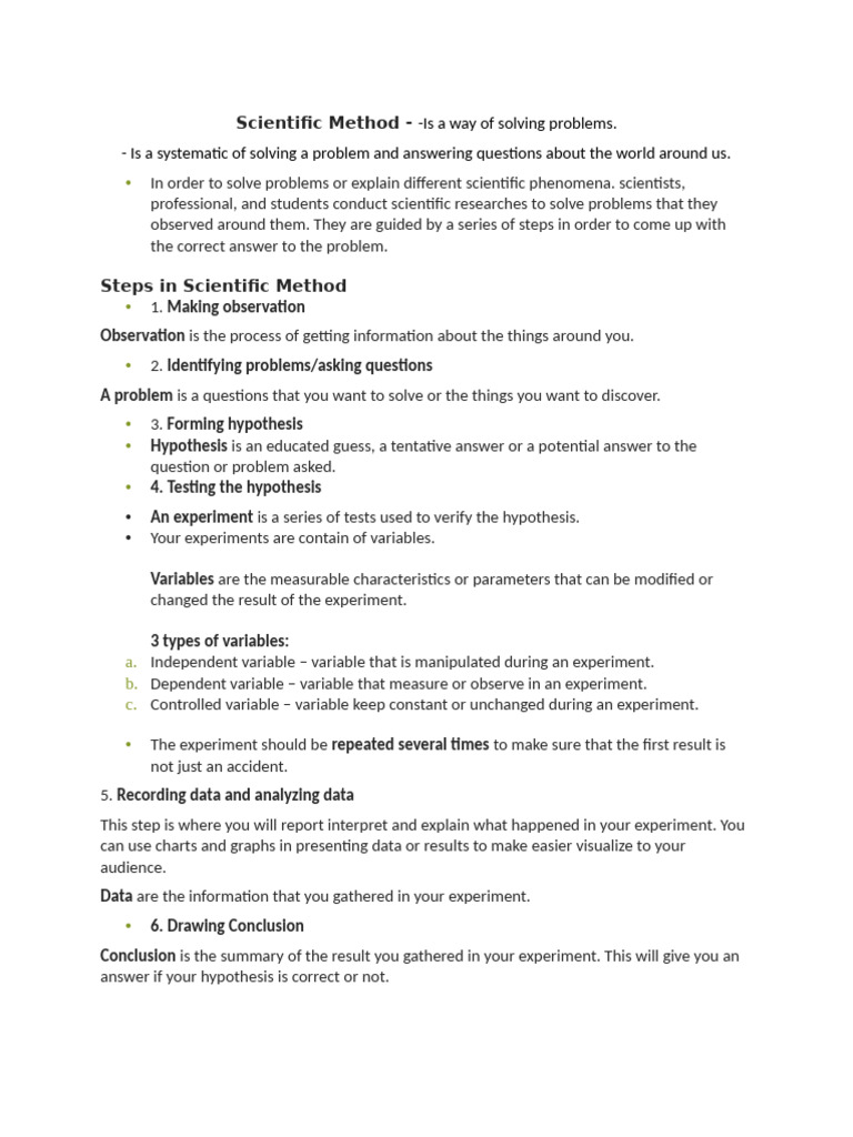 Understanding the Scientific Method | PDF