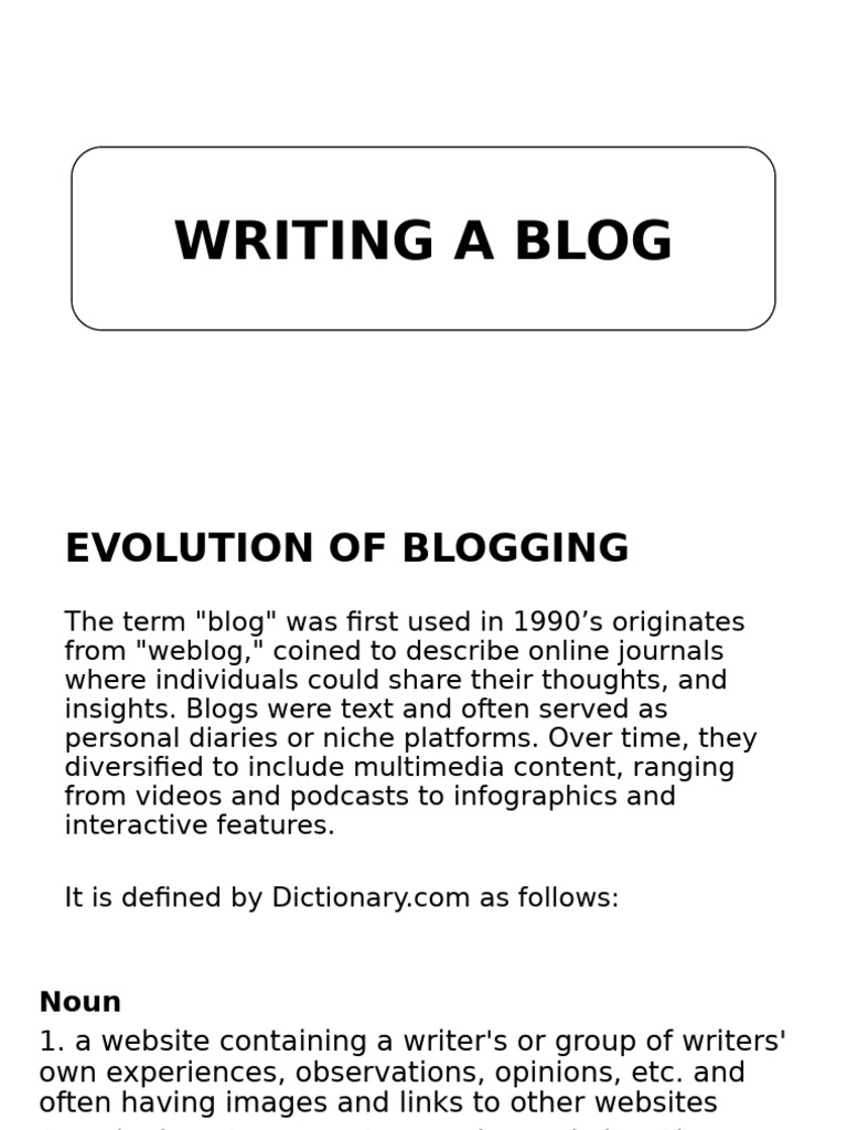 Purposive Communication Writing A Blog | PDF | Blog | Mass Media