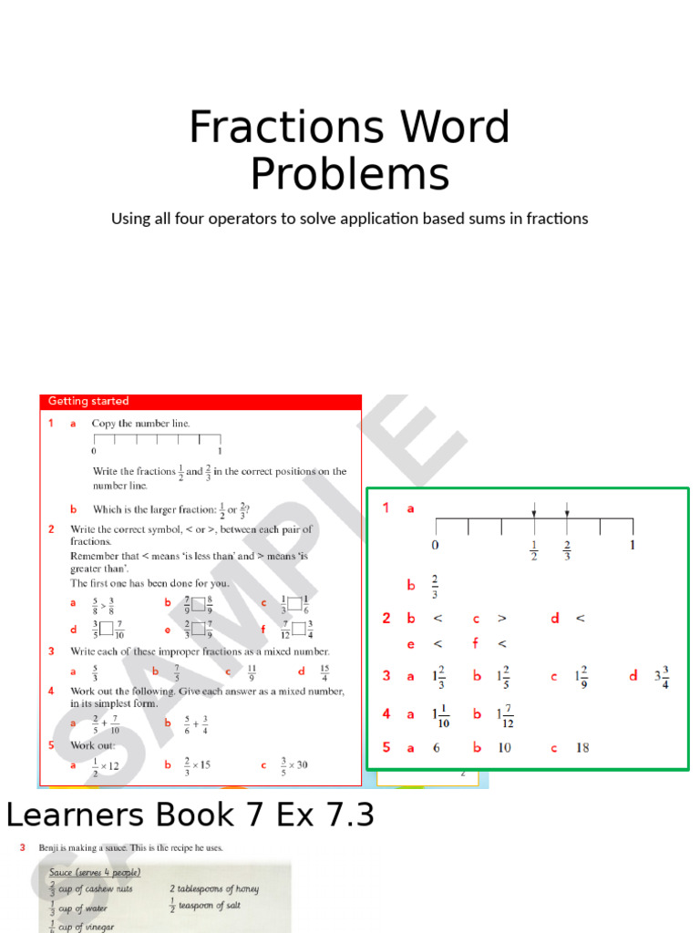 Fractions Word Problems Guide | PDF