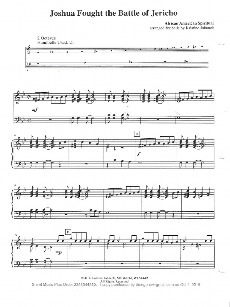 Joshua Fought The Battle of Jericho | PDF