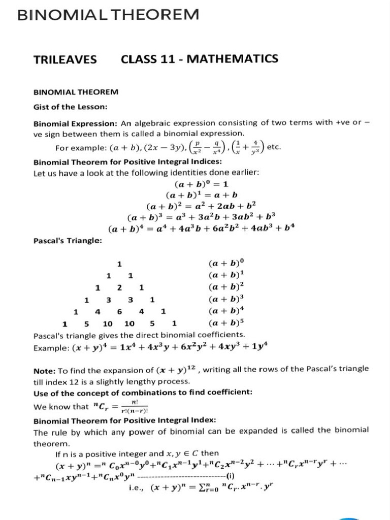 Binomial Theorem | PDF