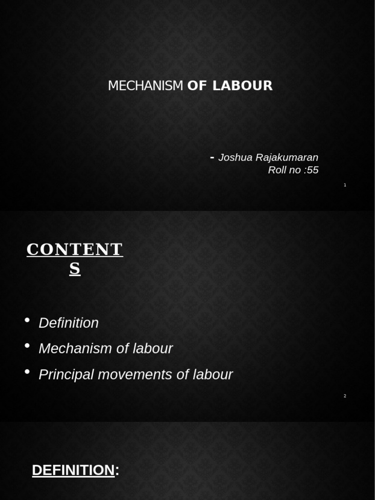 Mechanism of Labour Notes | PDF | Childbirth | Pelvis