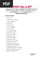 Integration Formula Sheet Class12 Teachoo | PDF | Mathematics ...