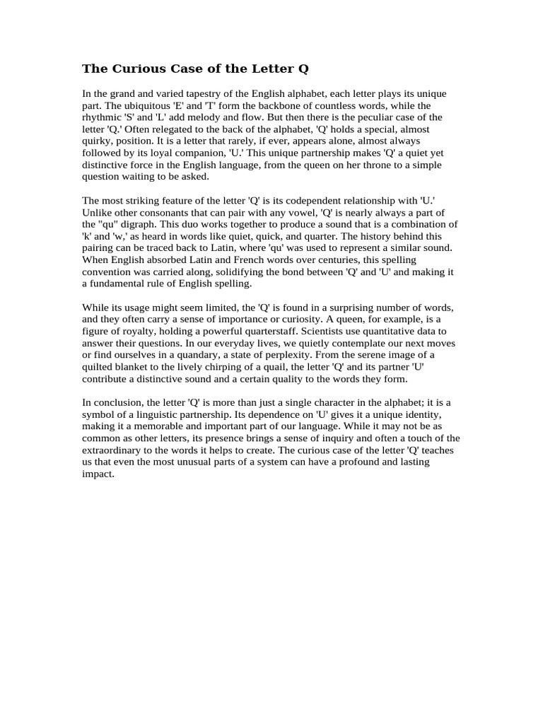 The Curious Case of The Letter Q | PDF