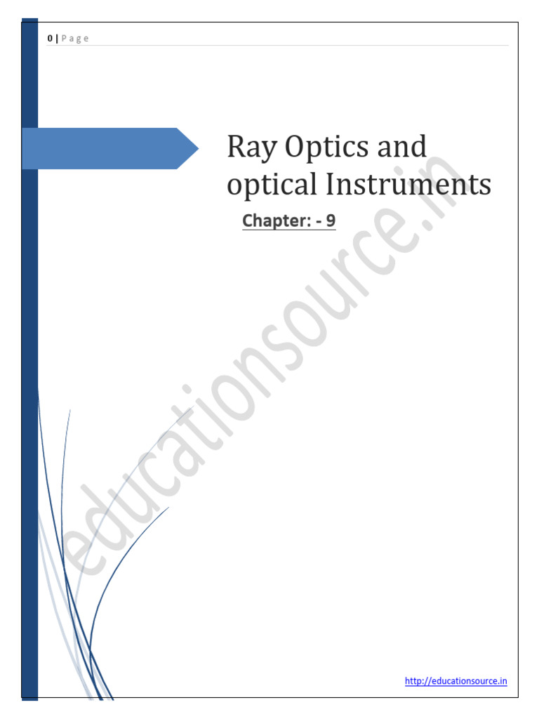 Ray Optics and Optical Instruments Guide | PDF | Refraction | Mirror