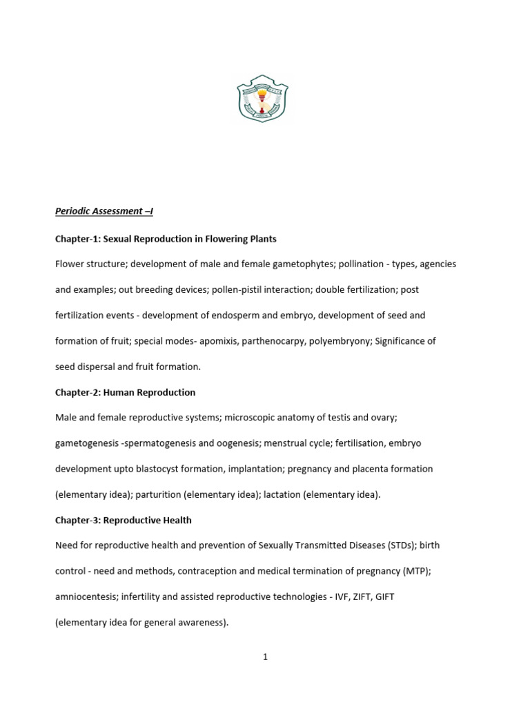 Class 12 Biology Syllabus 2025-26 | PDF | Heredity | Fertilisation