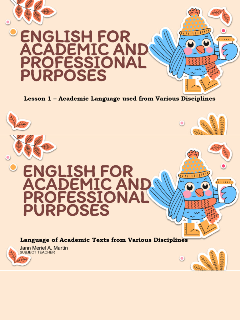 Language of Academic Texts Explained | PDF | Subject (Grammar) | Word