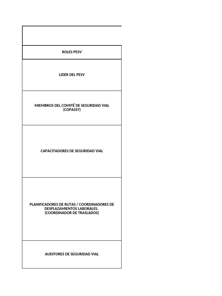 PASO 10.1 MATRIZ DE COMPETENCIAS PESV | PDF | Seguridad vial | La seguridad