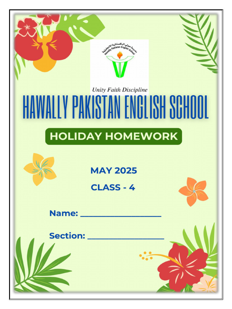 Class 4 Holiday Assignment | PDF | English Language | Word