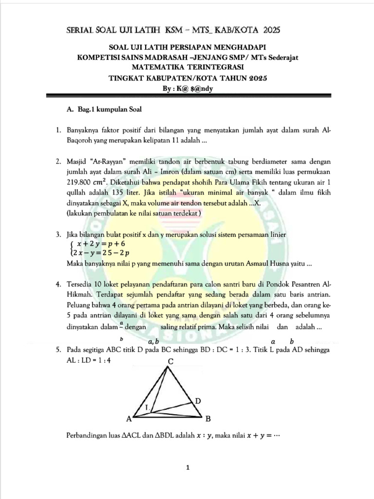 PDF P Classtruncatedtext Module Lineclamped 85ulhh Style Max Lines5serial Soal Uji Latih KSM Kab ...