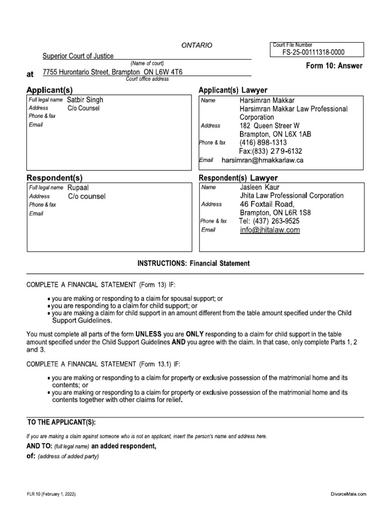 Form 10 Answer | PDF