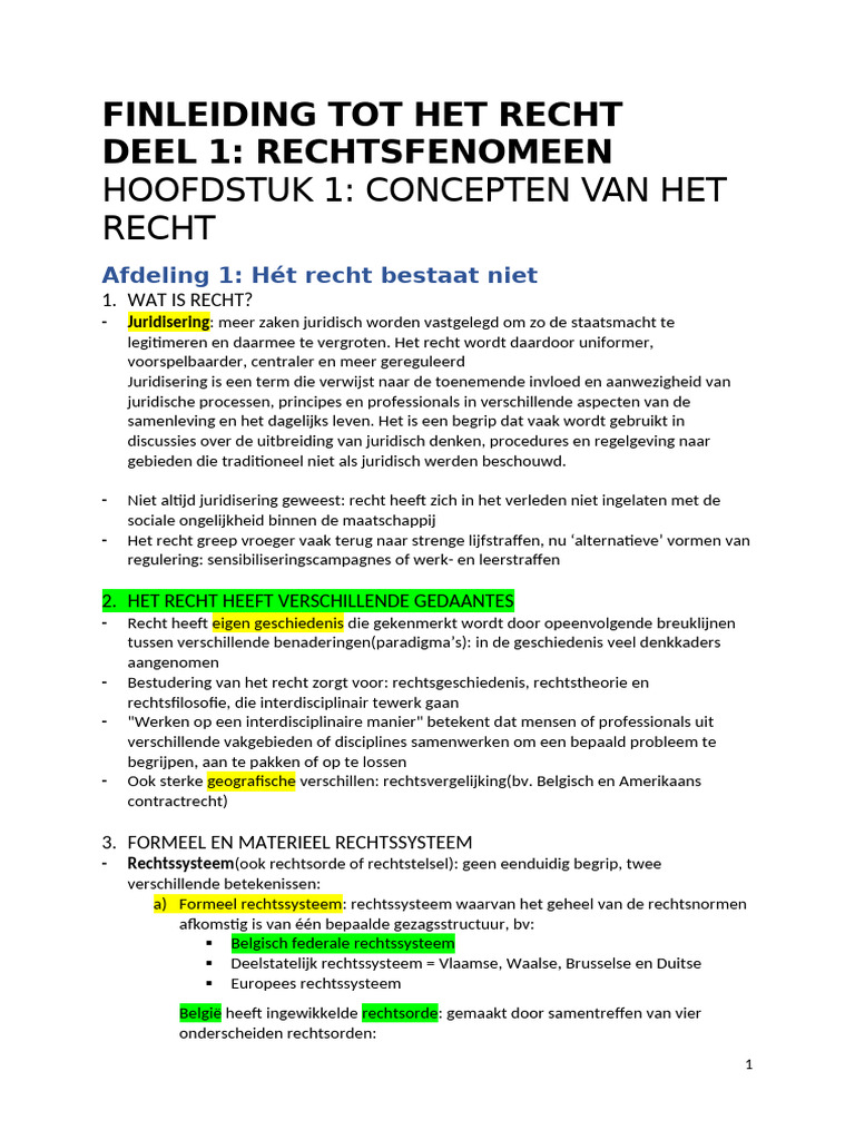 Inleiding Tot Recht - V1 en V2 Zelf Aangepast | PDF