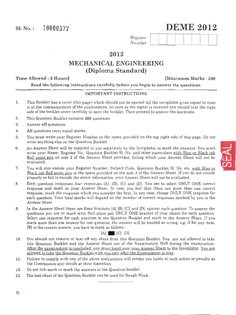 NTPC DT Mechanical Engineering Practice Papers | PDF