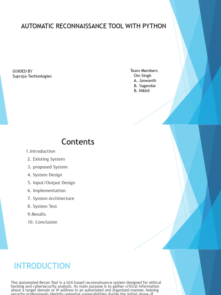 Atuomatic Reconissance Tool Ppt | PDF | Software Testing | Unit Testing