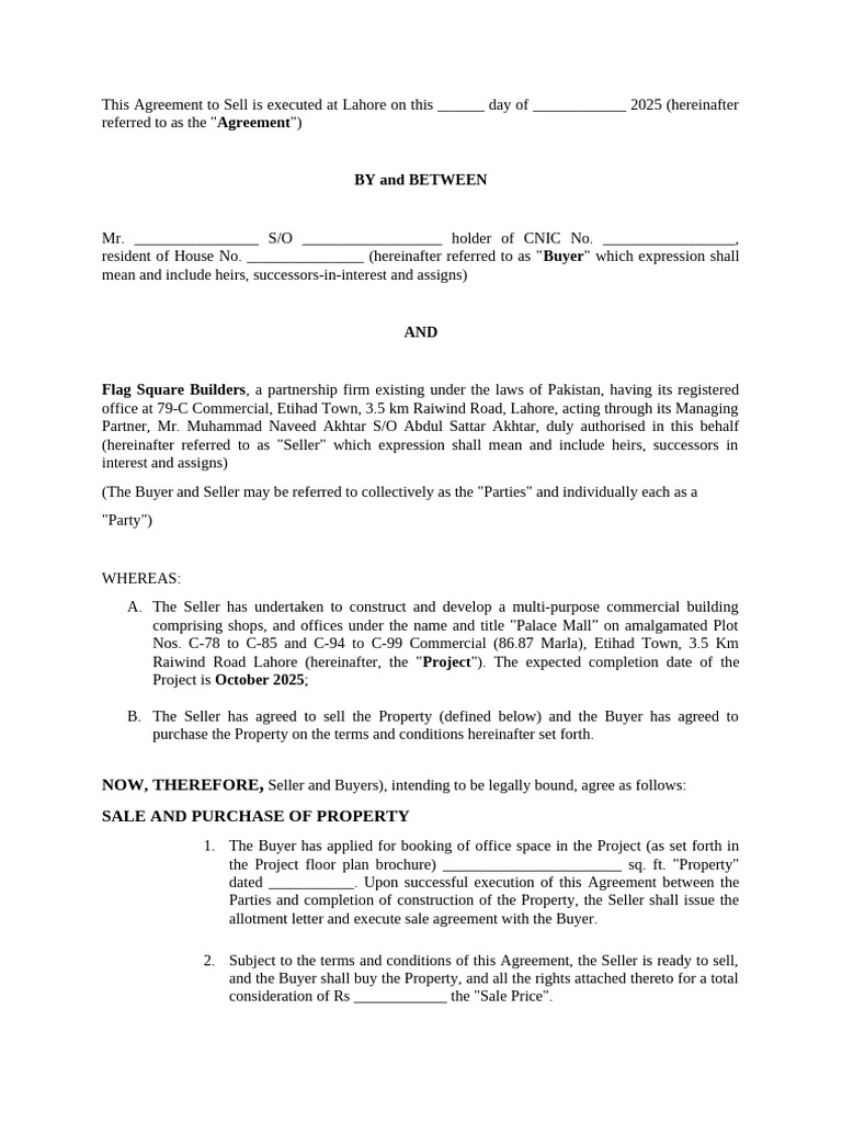 Palace Mall Agreement - Full Sale | PDF | Breach Of Contract | Legal ...