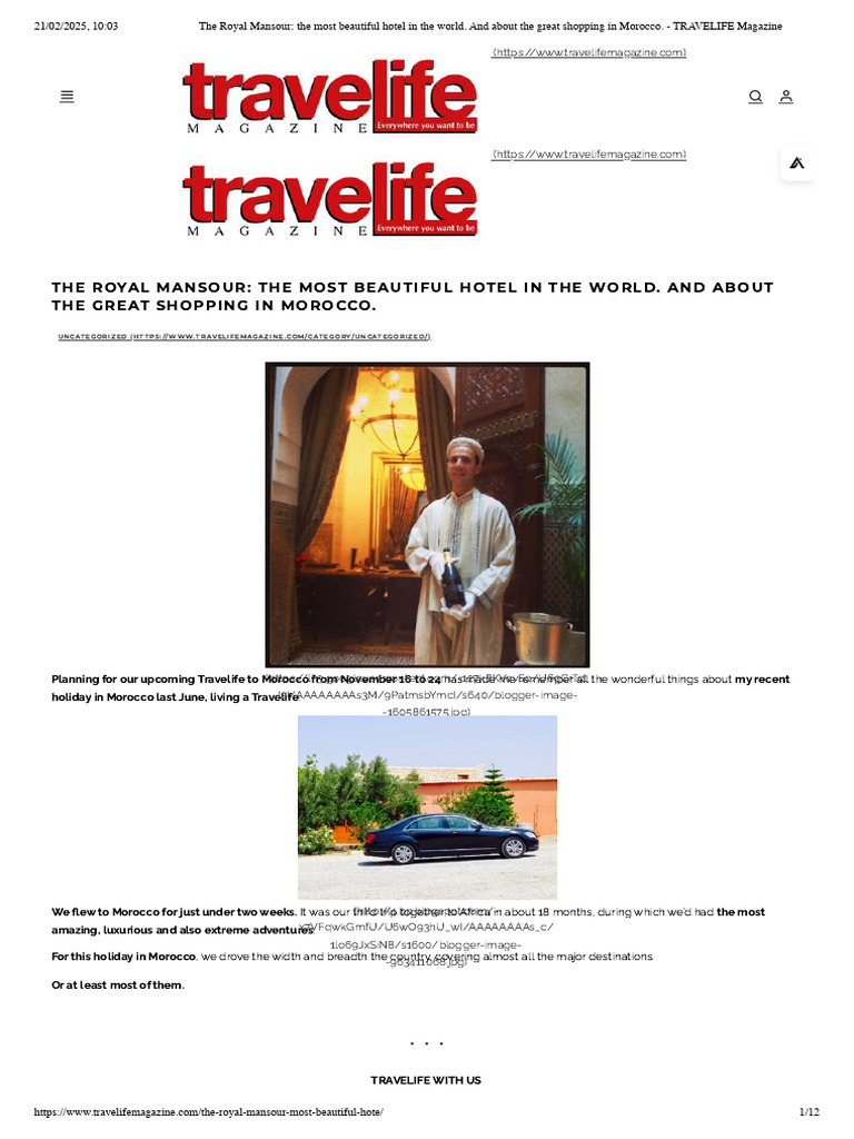 The Royal Mansour - The Most Beautiful Hotel in The World. and About ...