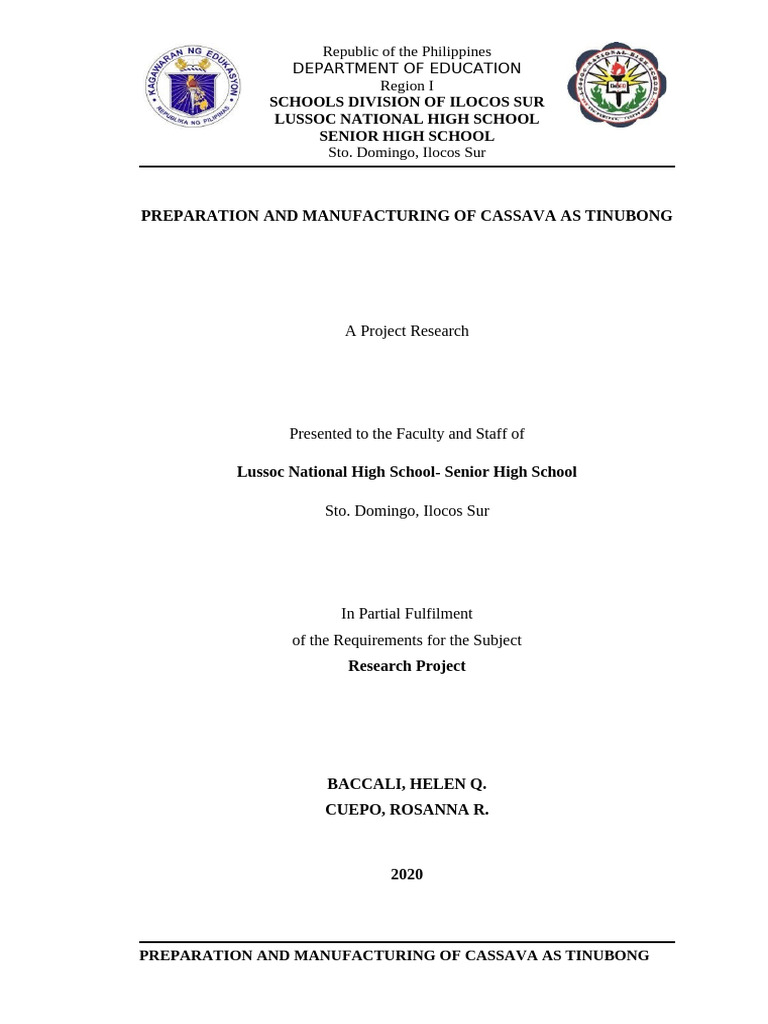Preparation and Manufacturing of Cassava As Tinubong | PDF