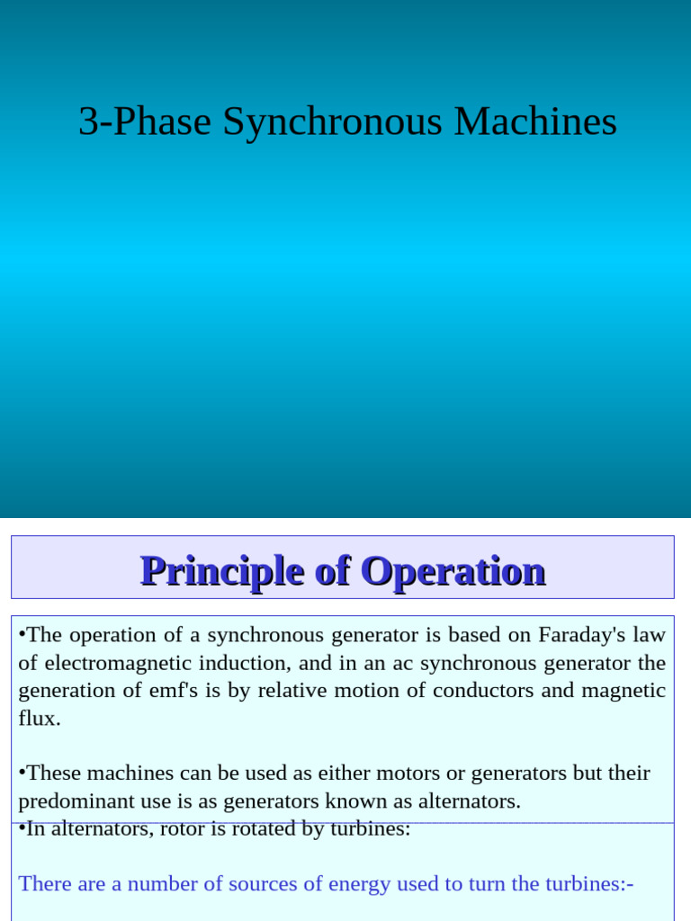 Synchronous Alternator Operation Overview | PDF | Electric Generator ...