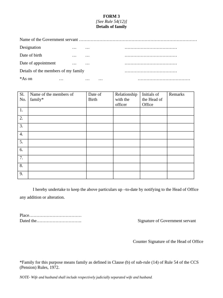 Family Declaration Form 3 Details | PDF | Chess | Chess Theory