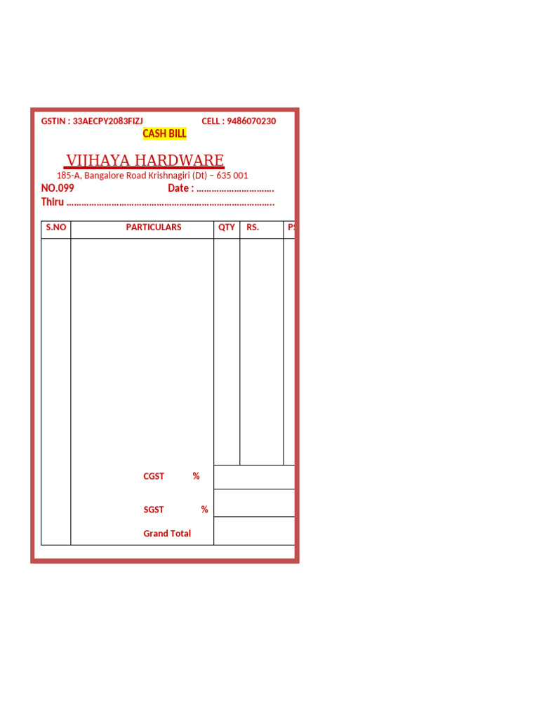 Bill Modal | PDF