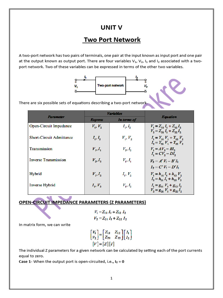 Two-Port Network Parameter Solutions | PDF | Electricity | Computer ...