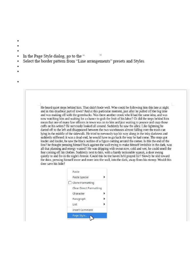 PAge Border in Libre Writer | PDF