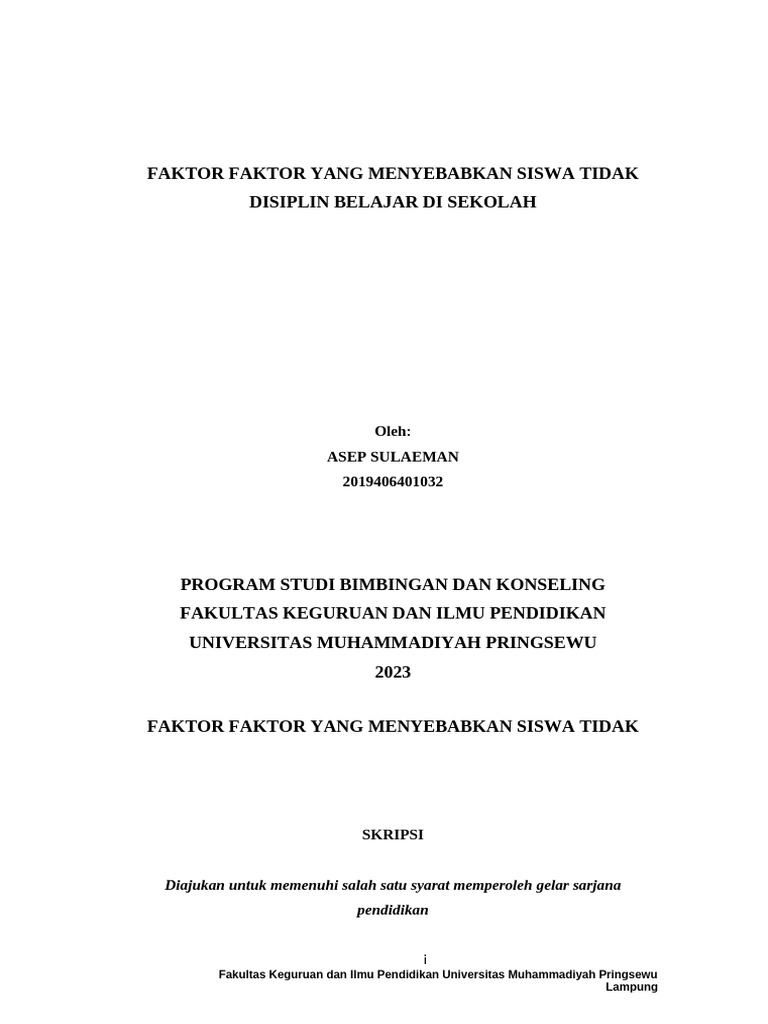 Skripsi Lengkap Asep Sulaeman2023 - Deri | PDF