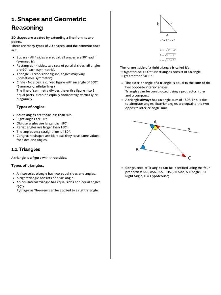 Mathematics Shape & Geometric | PDF | Triangle | Shape
