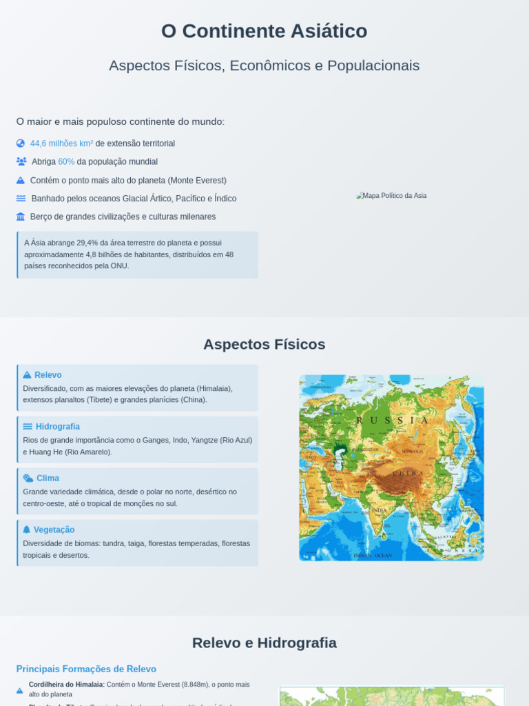 Aspectos do Continente Asiático | PDF | Ásia | China