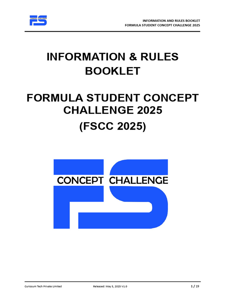 Information & Rules Booklet FSCC 2025 | PDF | Microsoft Excel
