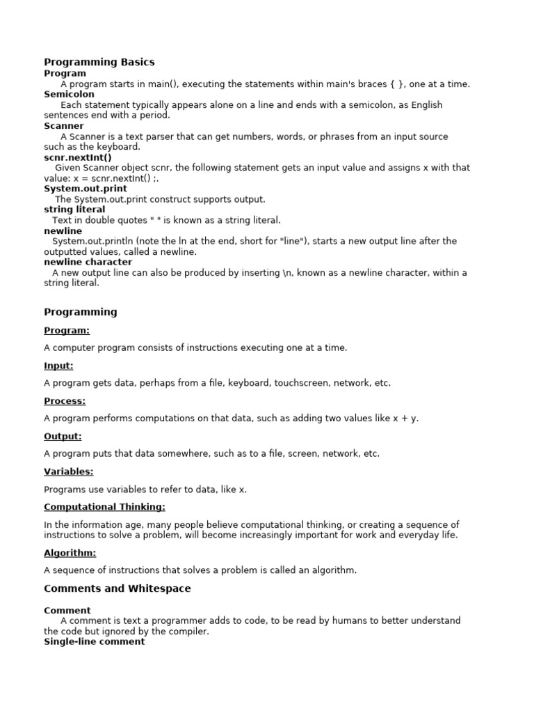 Introduction to Programming Basics | PDF | Programming | Computer Program