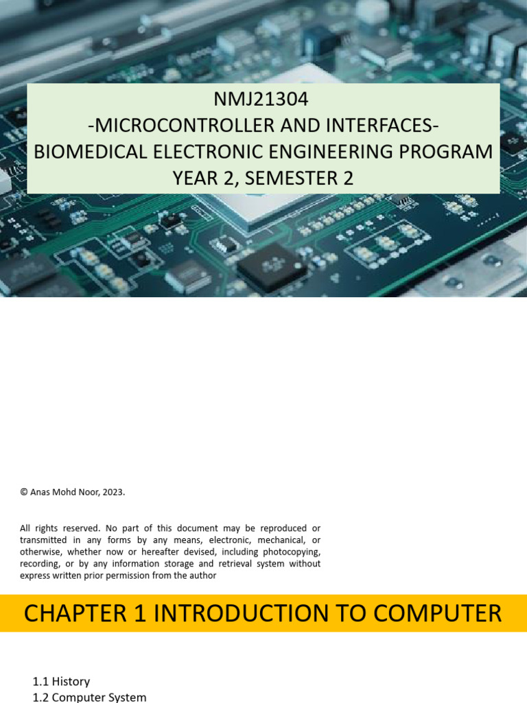 Week1 - Chapter1 Introduction To Computer | PDF | Central Processing Unit | Microcontroller