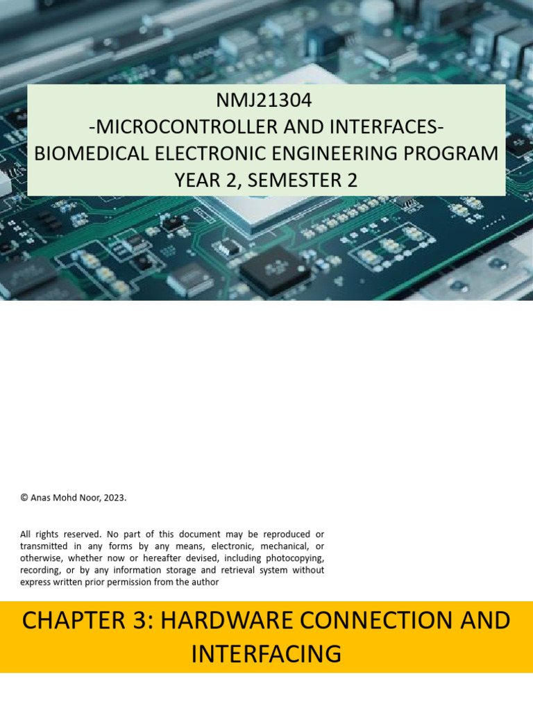 Week1 - Chapter 3 Hardware Connection Interfacing | PDF | Arduino ...