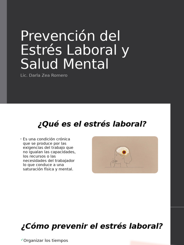 Prevención Del Estrés Laboral y Salud Mental | PDF