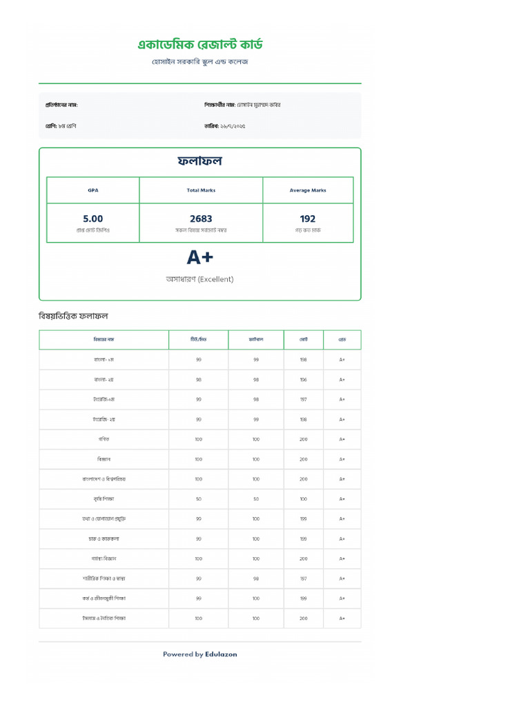 Academic Result 2025-07-26 | PDF
